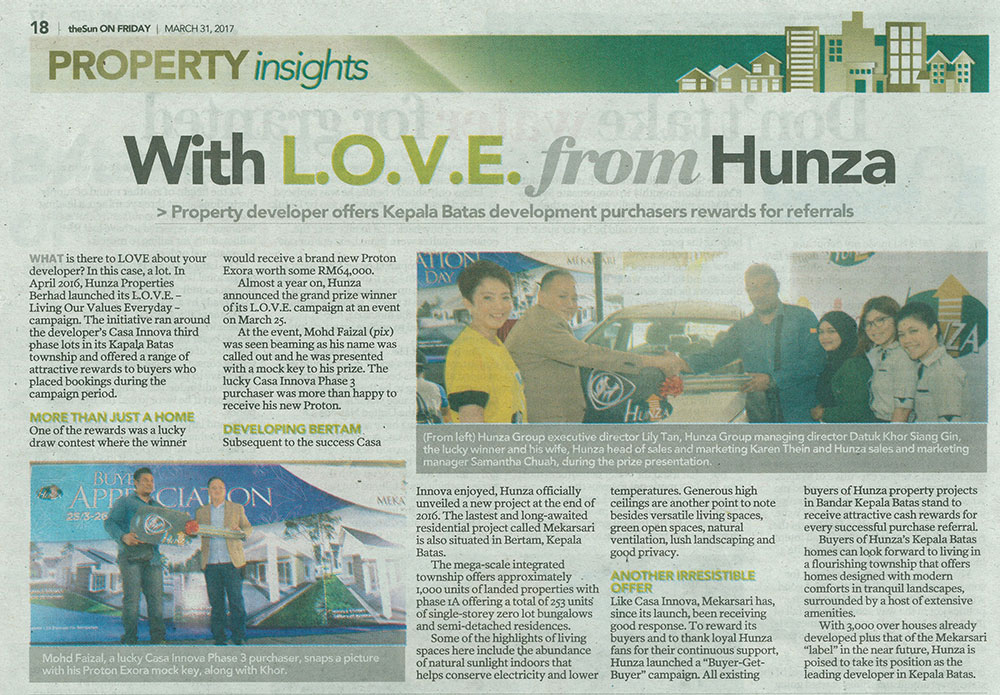 Hunza Properties Berhad : News Details